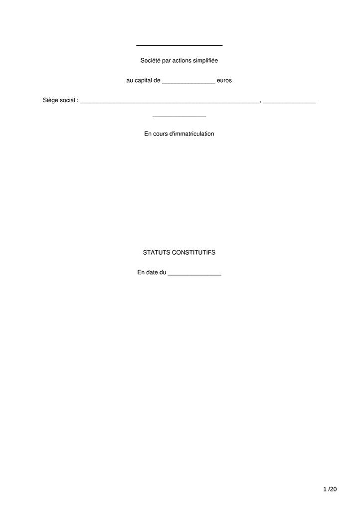Statuts de SAS - Modèle Word & PDF conçu par des avocats